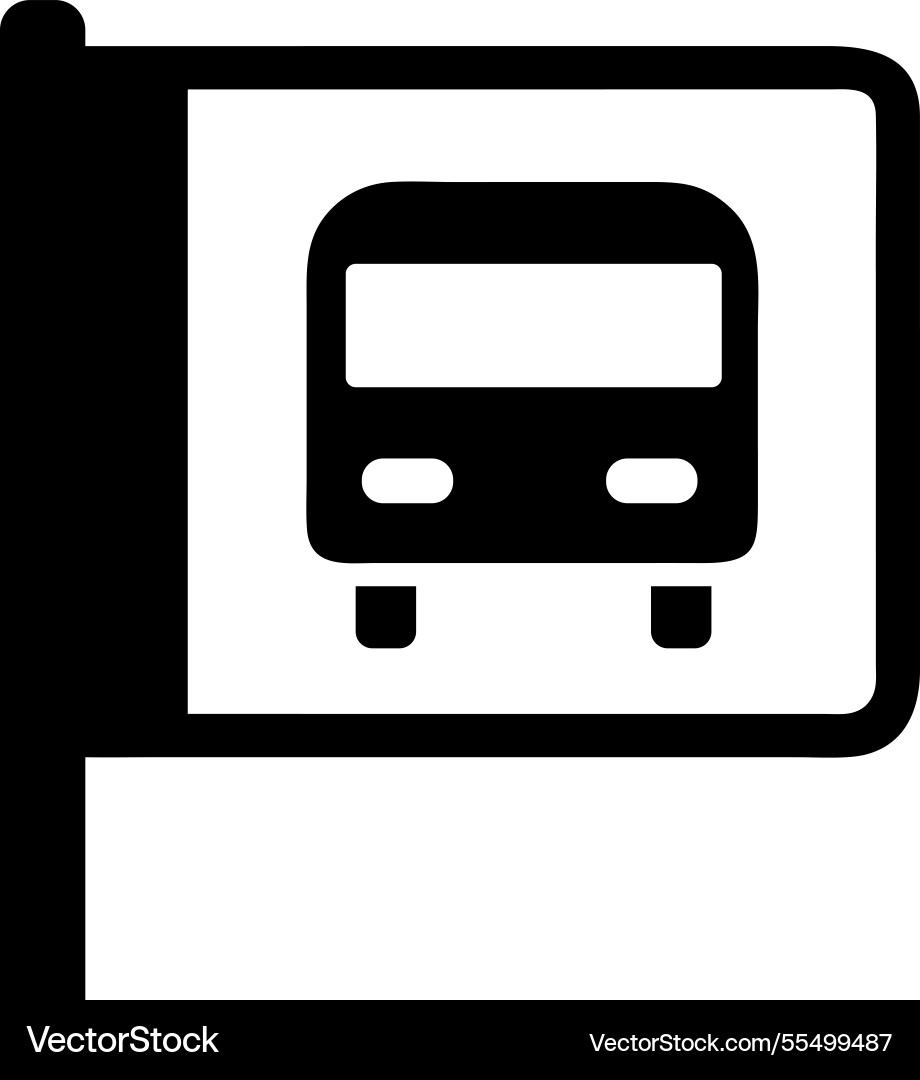 Bus stop sign icon Royalty Free Vector Image - VectorStock