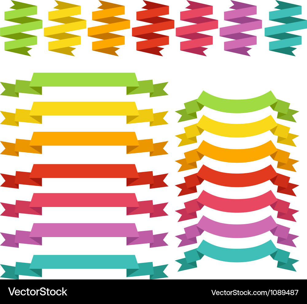 Colorful Ribbon Banners Royalty Free Vector Image