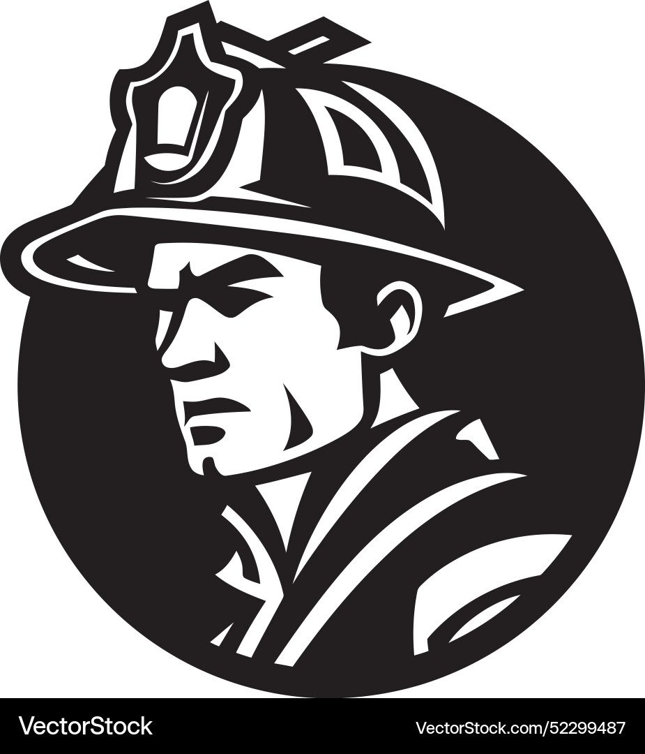 Detailed fire brigade symbol in graphic Royalty Free Vector