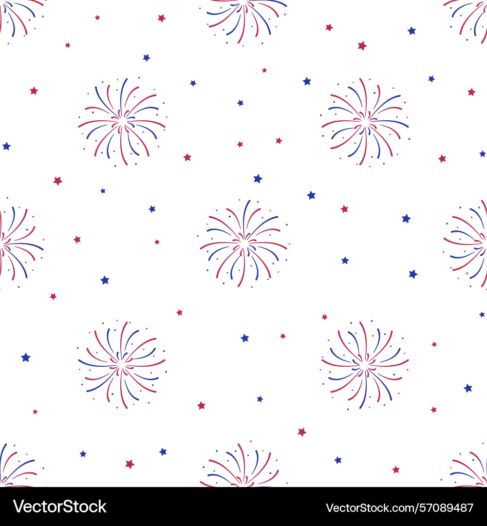 Independence Day Fireworks Pattern Royalty Free Vector Image