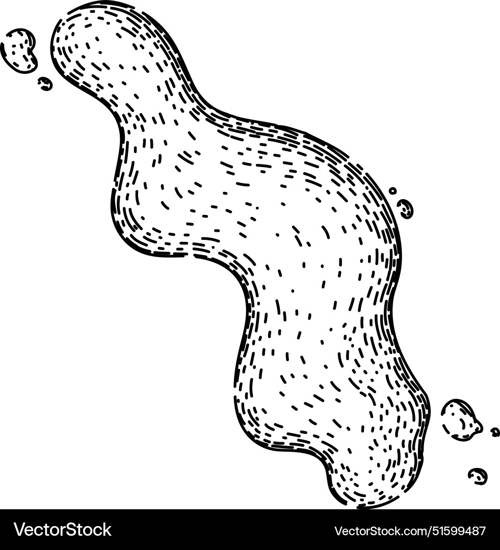 Isolated water puddle sketch hand drawn Royalty Free Vector