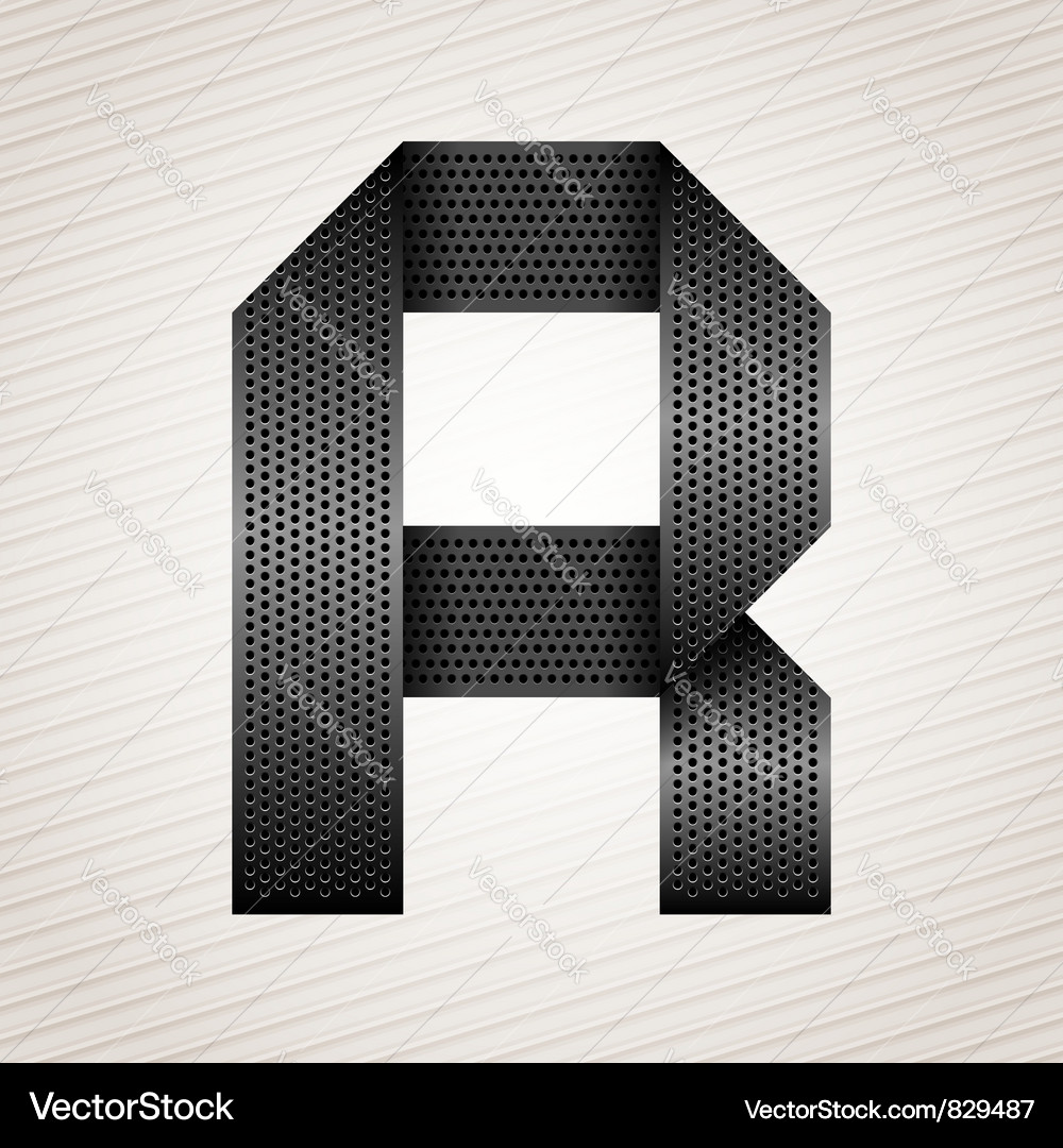 Letter metal ribbon - r Royalty Free Vector Image