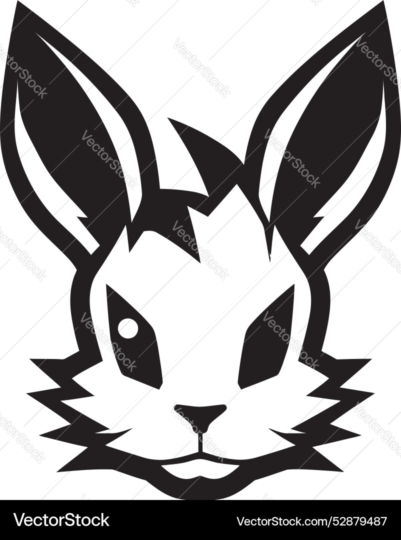 Minimalist hare emblem rabbit silhouette badge Vector Image