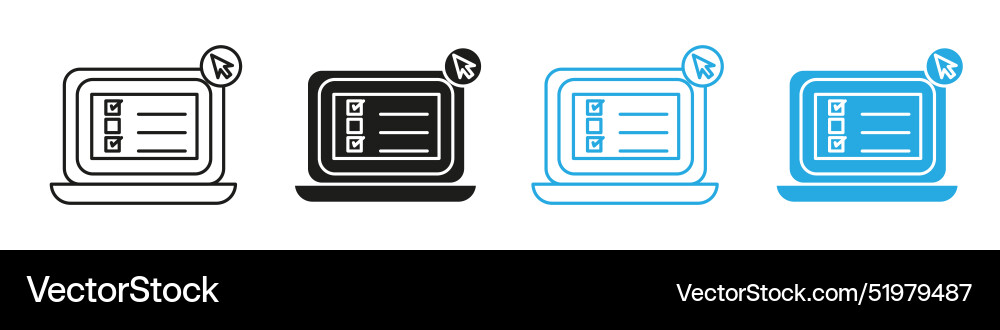Online exam test icon mark in filled style Vector Image