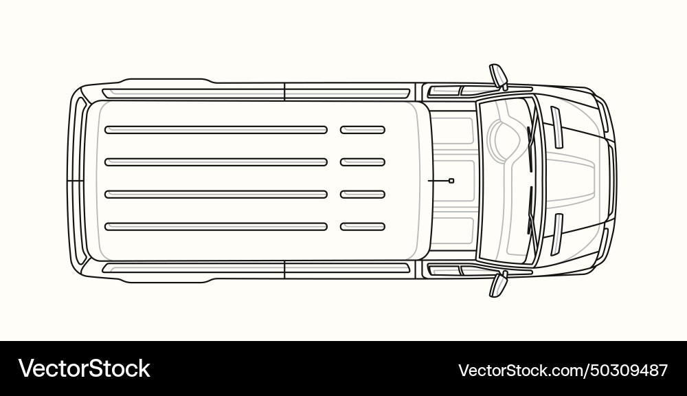 Van linear top view Royalty Free Vector Image - VectorStock