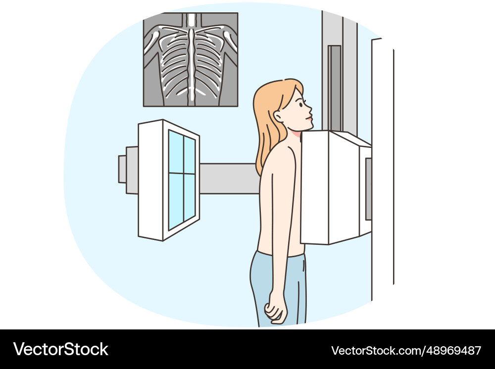 Woman have scanning on x-ray Royalty Free Vector Image