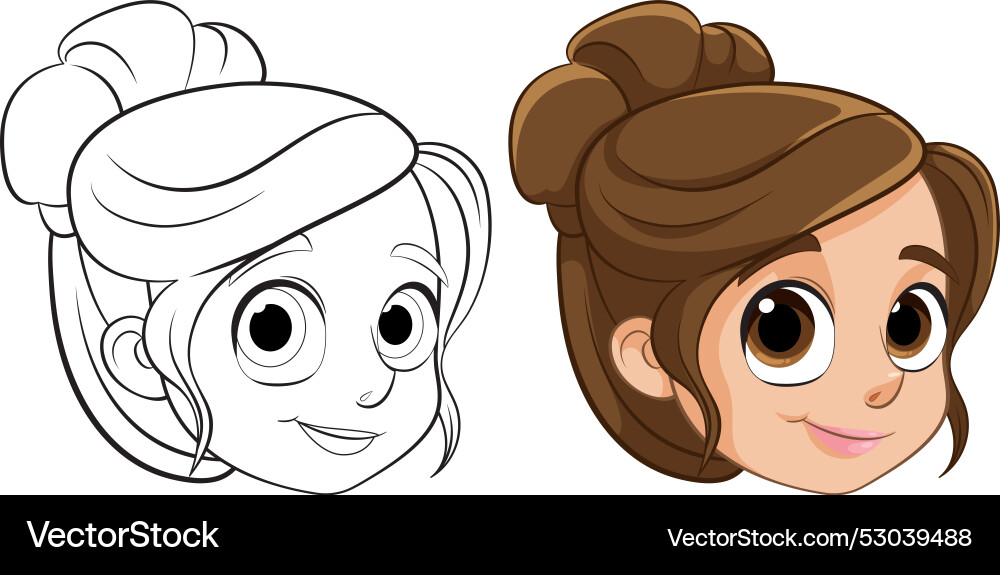 A girls face Royalty Free Vector Image - VectorStock