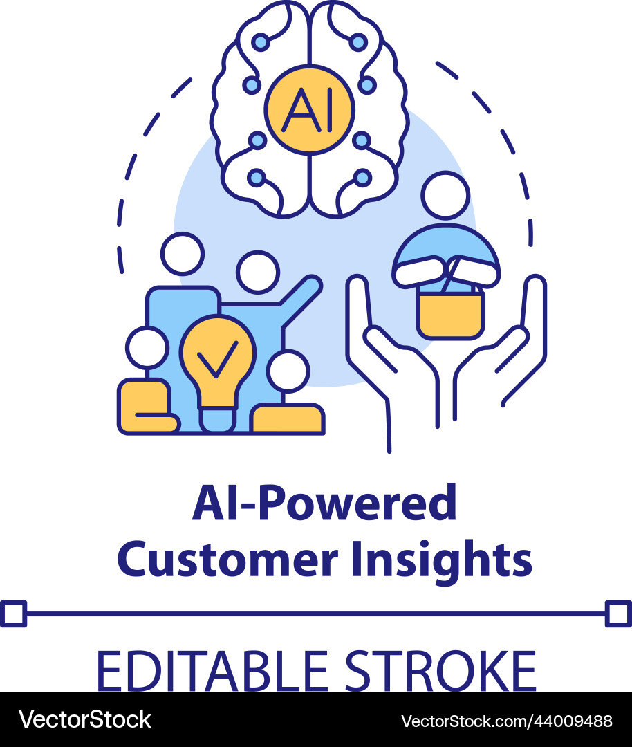 Ai powered customer insights concept icon Vector Image Ai powered customer insights concept icon Vector Image