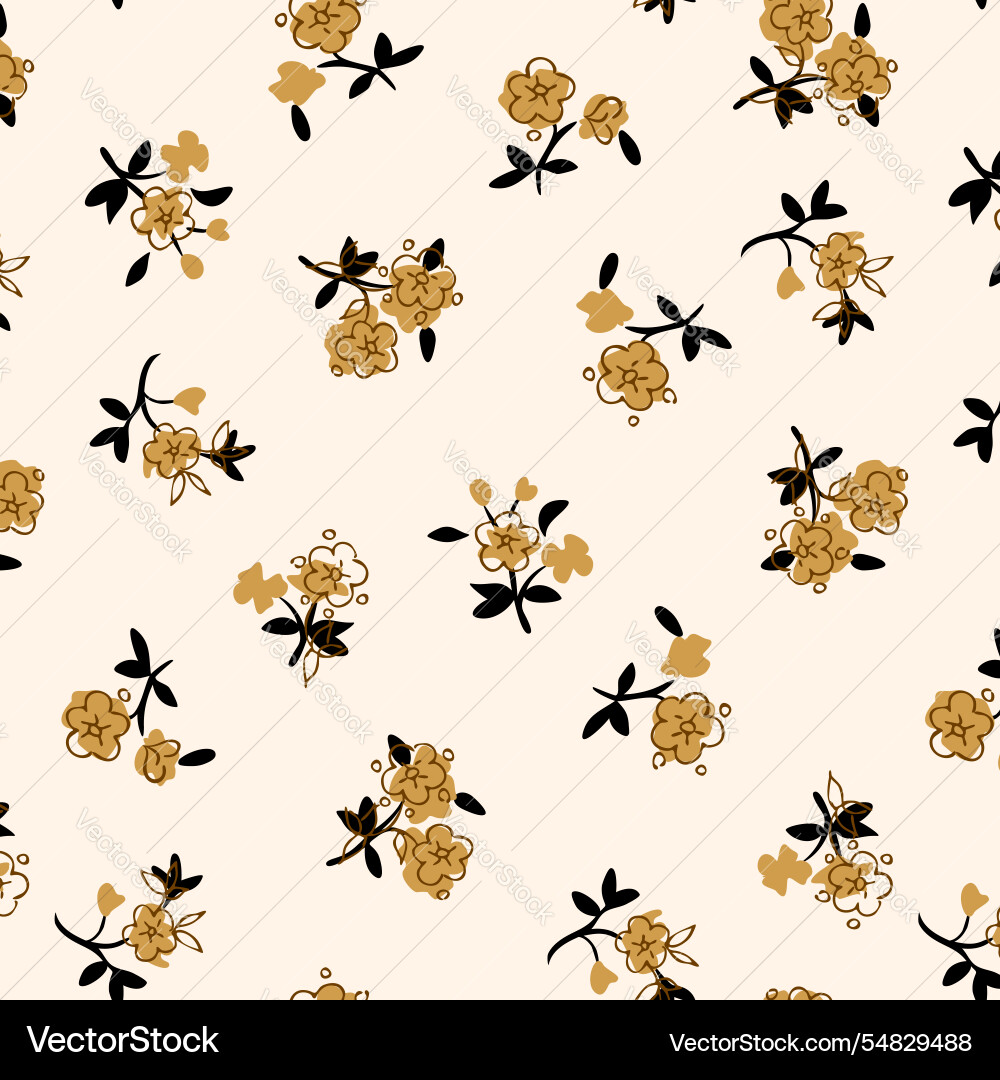 Beautiful minimal floral pattern background Vector Image