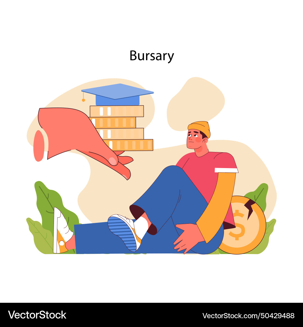 Bursary concept flat Royalty Free Vector Image