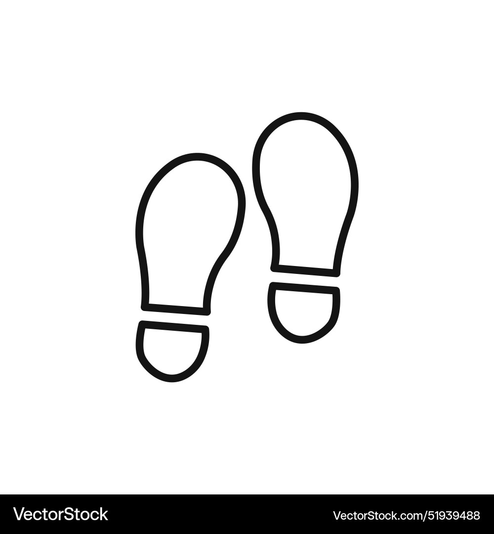 Do not walk barefoot sign icon logo outline Vector Image