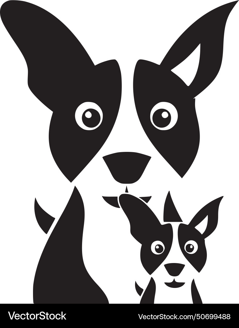 Dog mom - black and white isolated icon Royalty Free Vector