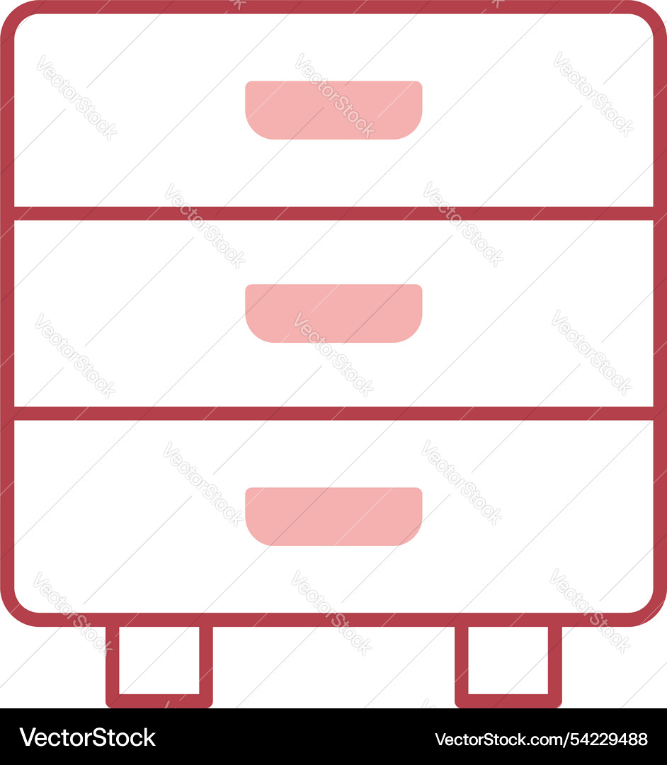 Drawer line fill icon Royalty Free Vector Image
