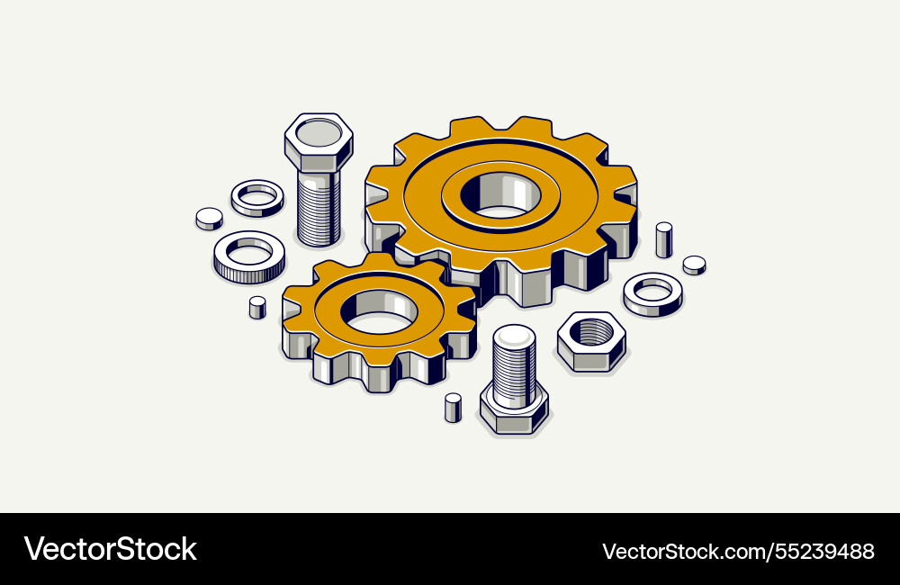 Engineer education concept gears and cogs Vector Image