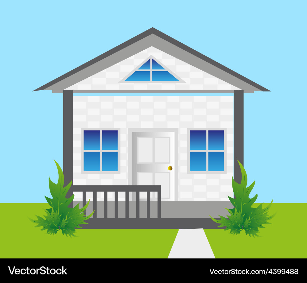 House on land Royalty Free Vector Image - VectorStock
