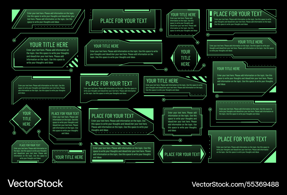Infographic tech callout frame title box game hud Vector Image