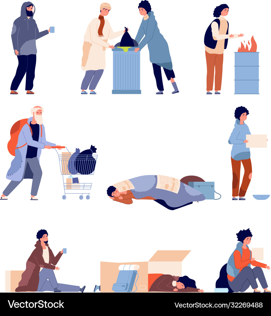 Poverty and Homelessness Royalty Free Vector Image