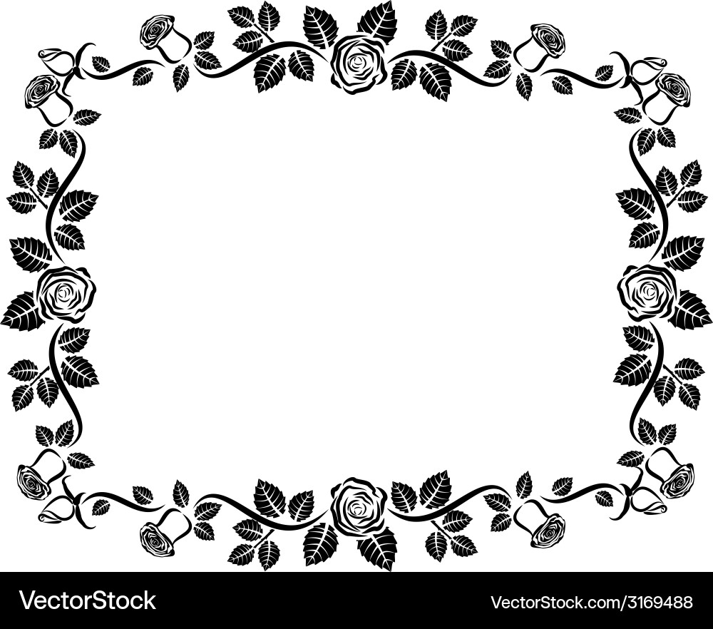 Rose Border Frame Royalty Free Vector Image - VectorStock