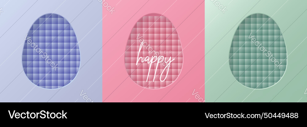 Set of pastel colored 3d egg shape frame design Vector Image