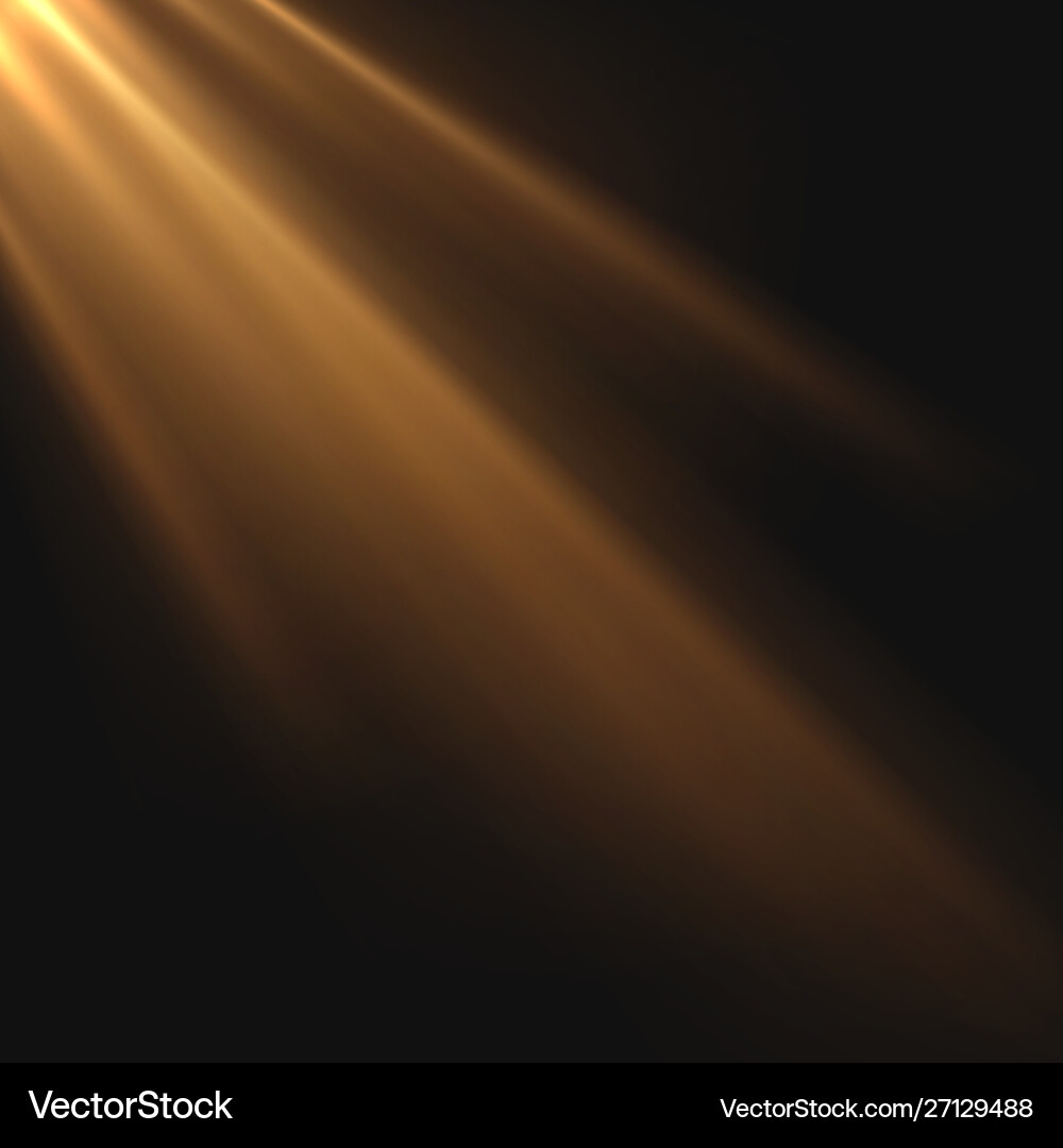 Sun rays light on black background Royalty Free Vector Image