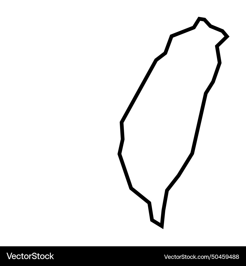 Taiwan country map thick outline icon Royalty Free Vector