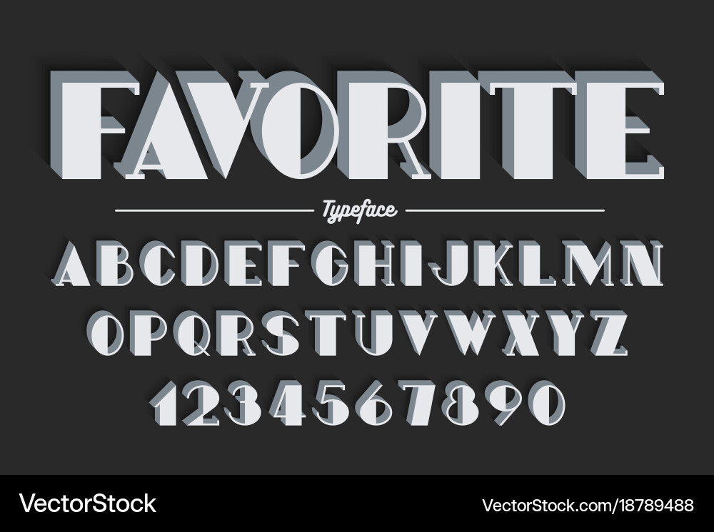 Vanguard decorative bold font design alphabet Vector Image