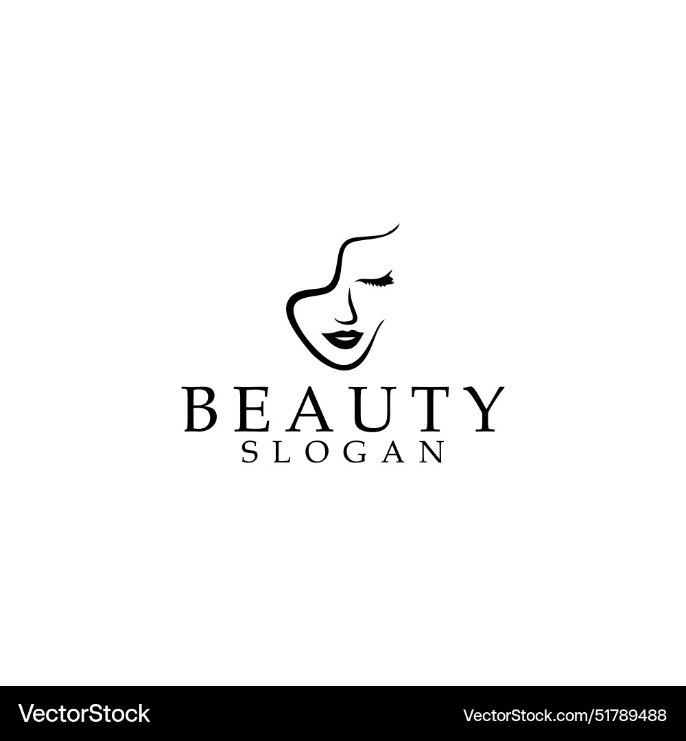 Woman face logo design Royalty Free Vector Image
