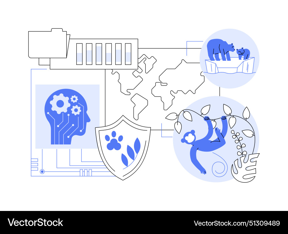 Ai-enhanced conservation efforts abstract concept Vector Image