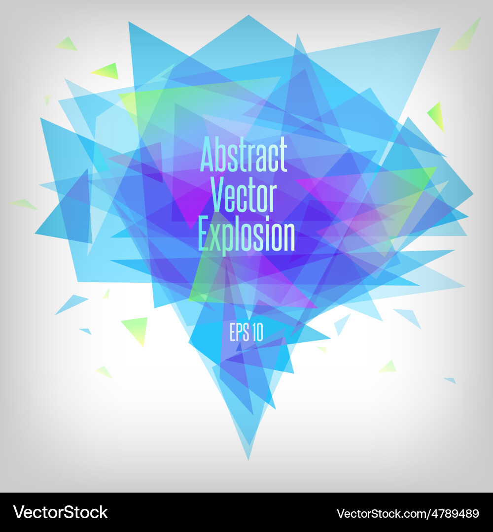 Blue Triangle Explosion Royalty Free Vector Image