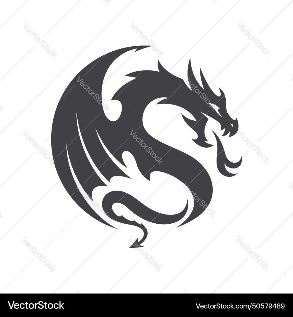 Circle dragon logo design Royalty Free Vector Image