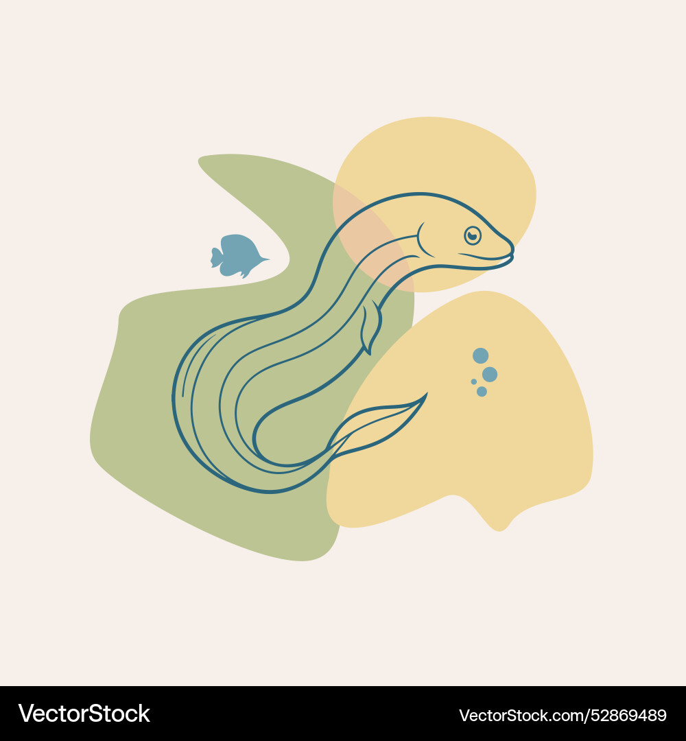 Cute cartoon eel emblem seafood shop logo Vector Image