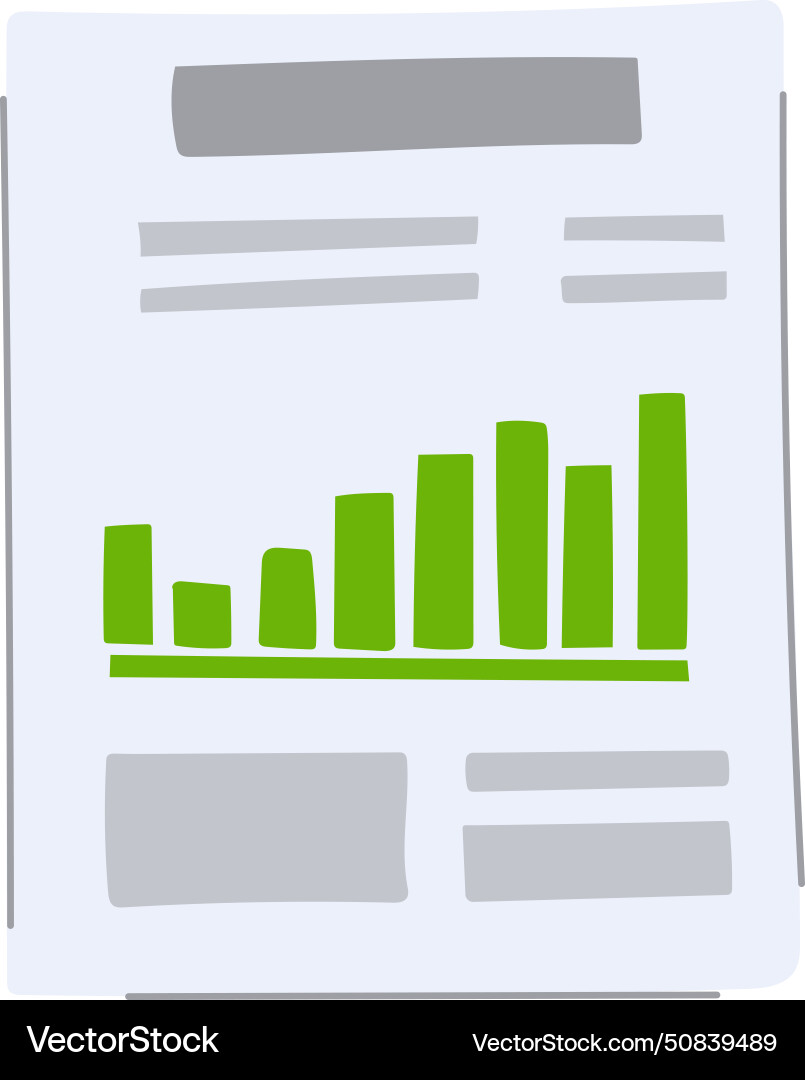 Data financial report cartoon Royalty Free Vector Image