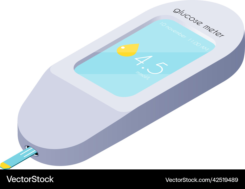 Electronic glucose meter composition Royalty Free Vector