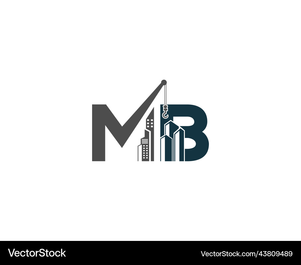 Letters mb real estate construction logo Vector Image