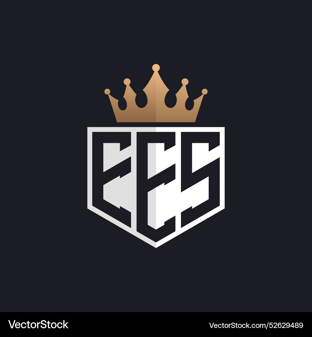 Luxury ees logo with crown elegant initials Vector Image