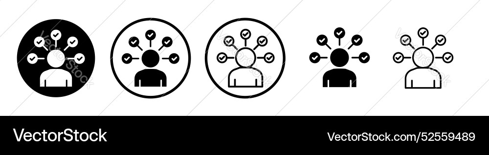 Multitask icon set on white background Royalty Free Vector