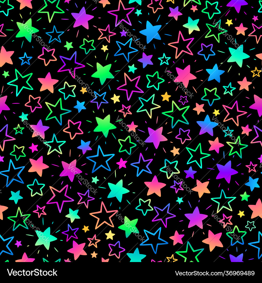Neon Starscape Background Royalty Free Vector Image