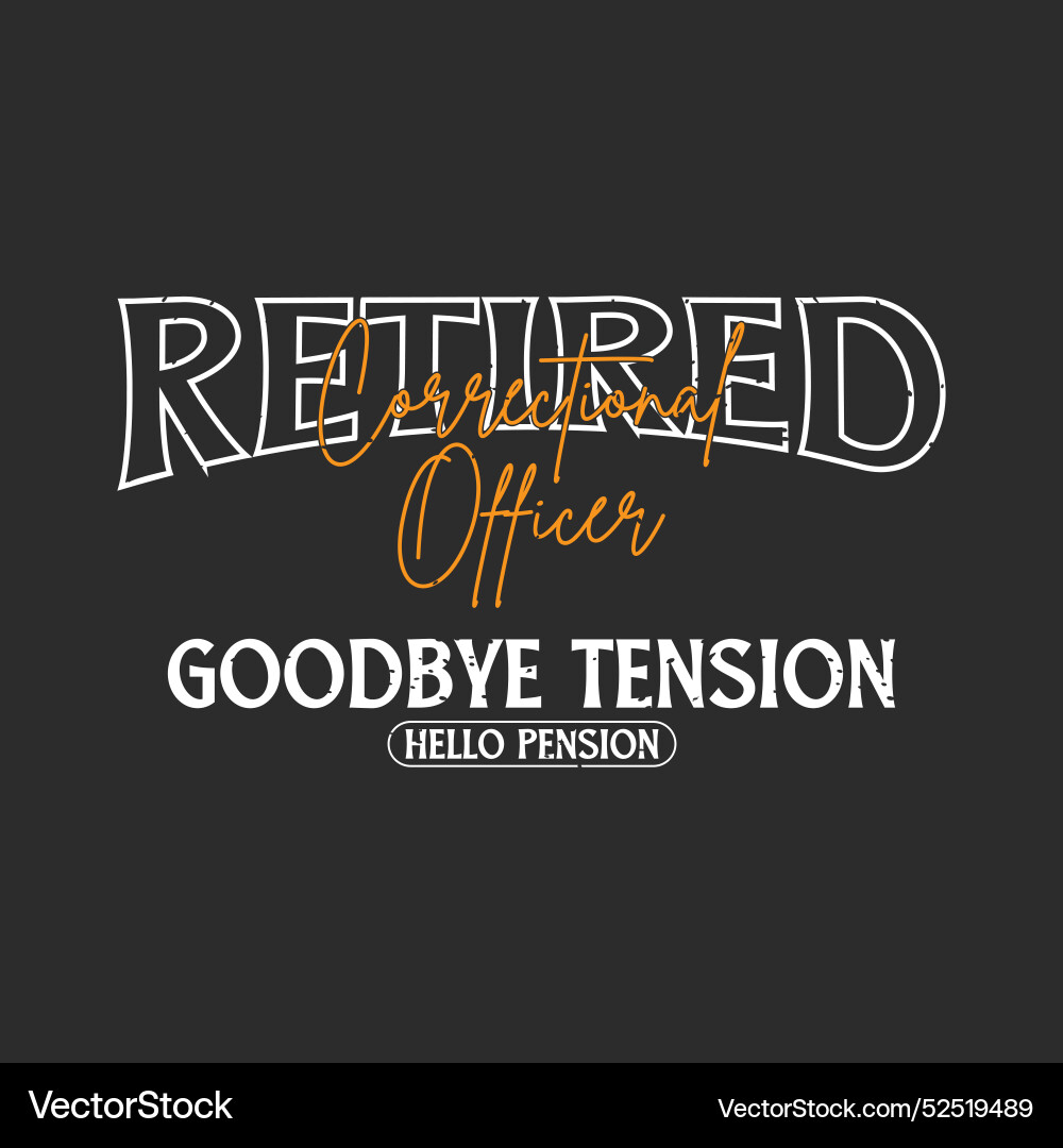 Ruhestands-Korrekturoffizier Abschiedsspannung Vektorbild