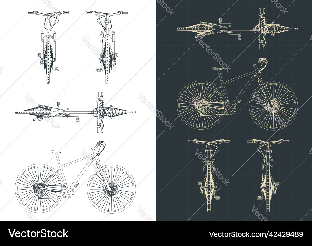 Road bike drawings Royalty Free Vector Image - VectorStock
