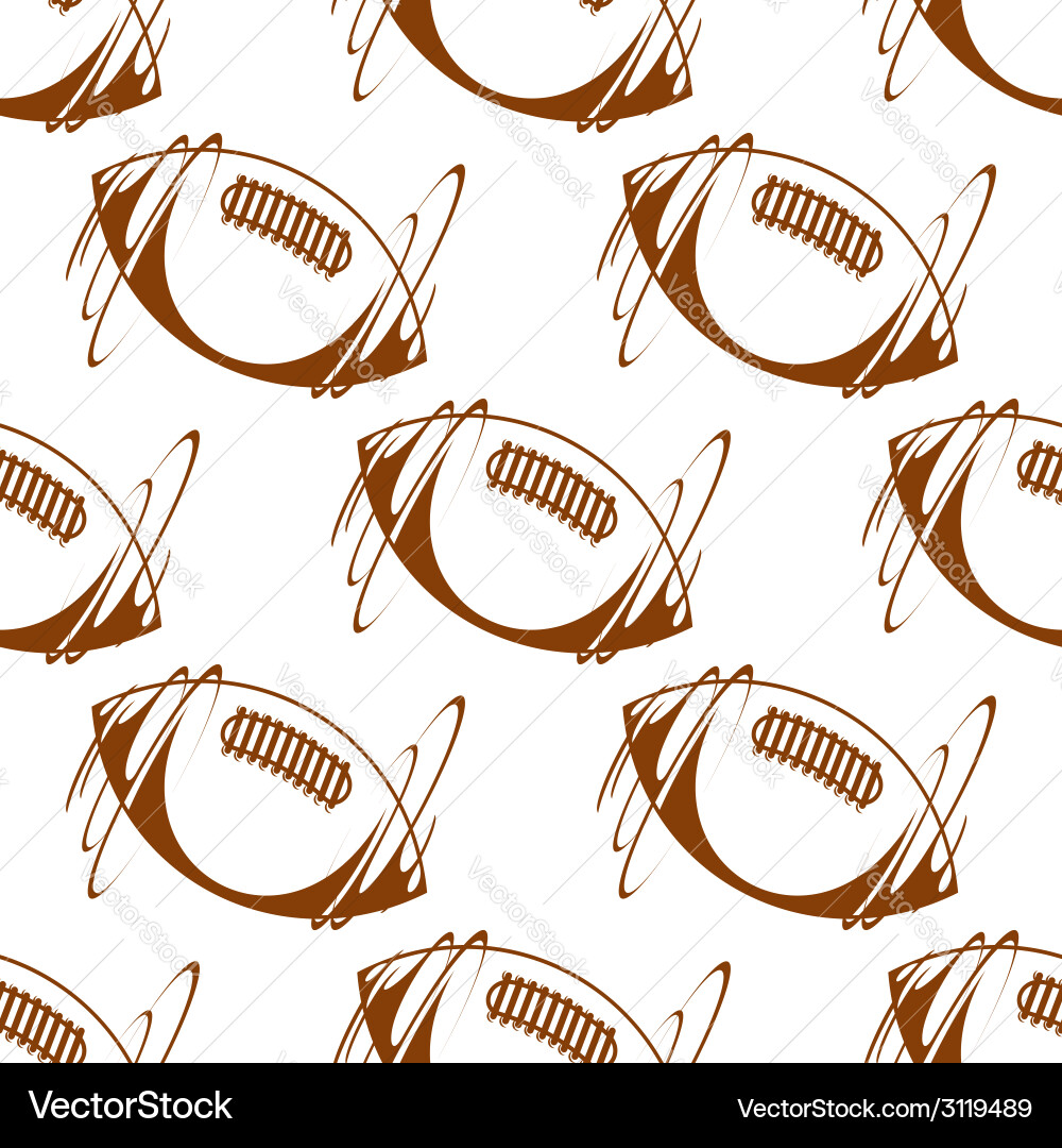 Rugby ball seamless background pattern Royalty Free Vector