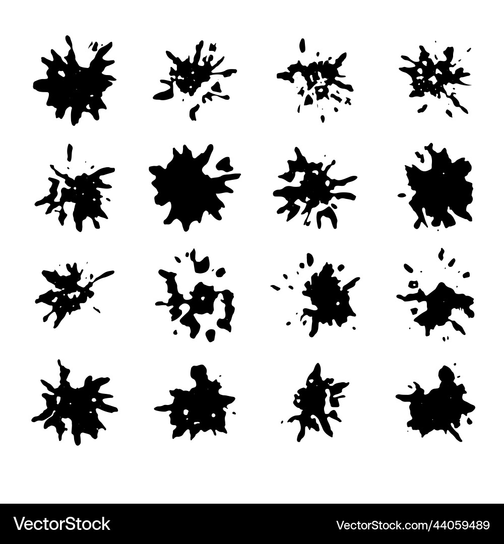 Set of abstract ink blots Royalty Free Vector Image
