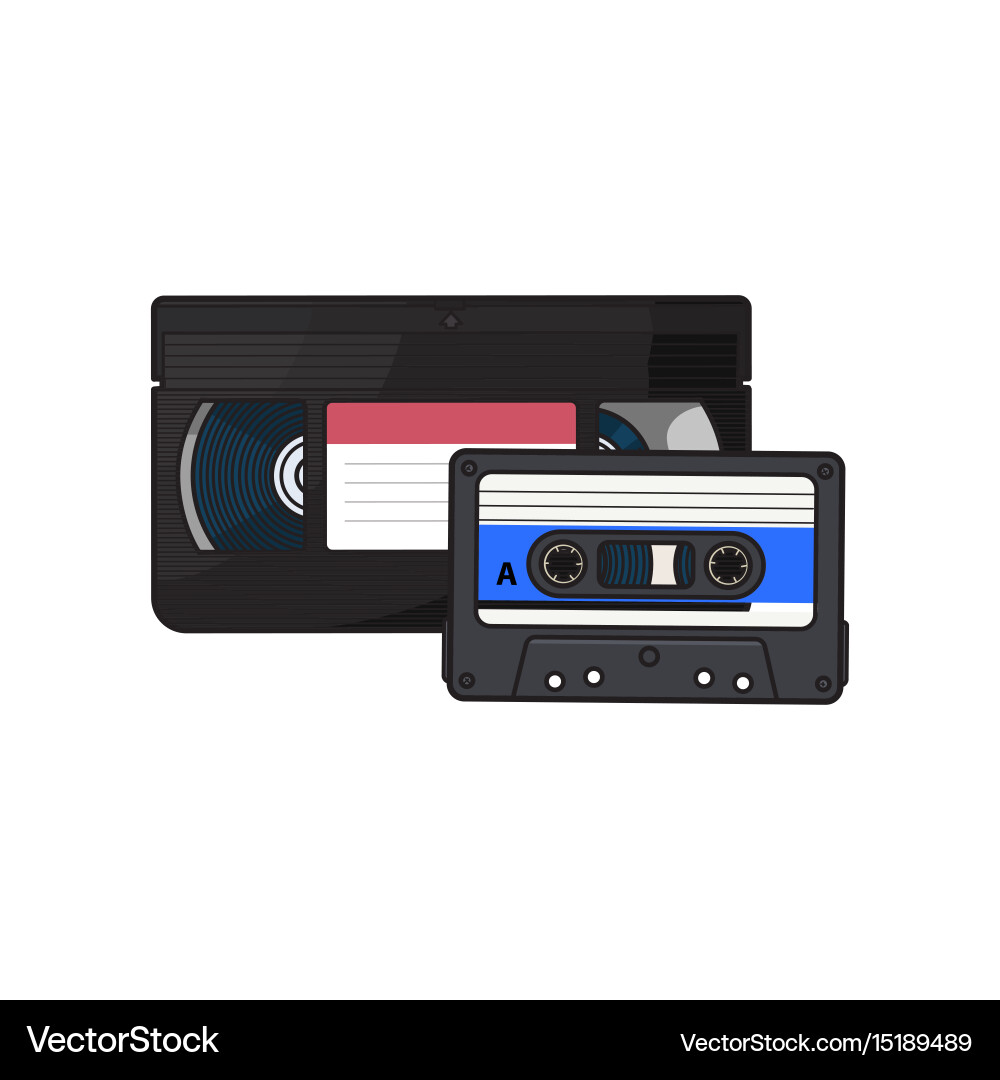 Video and audio cassettes vhs audiotape from Vector Image