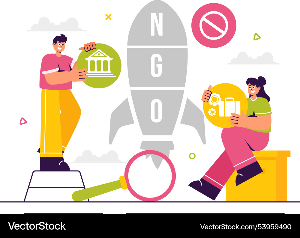 An ngo or non-governmental organization Royalty Free Vector