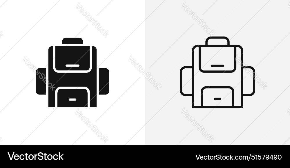 Black and white icon of a backpack perfect Vector Image