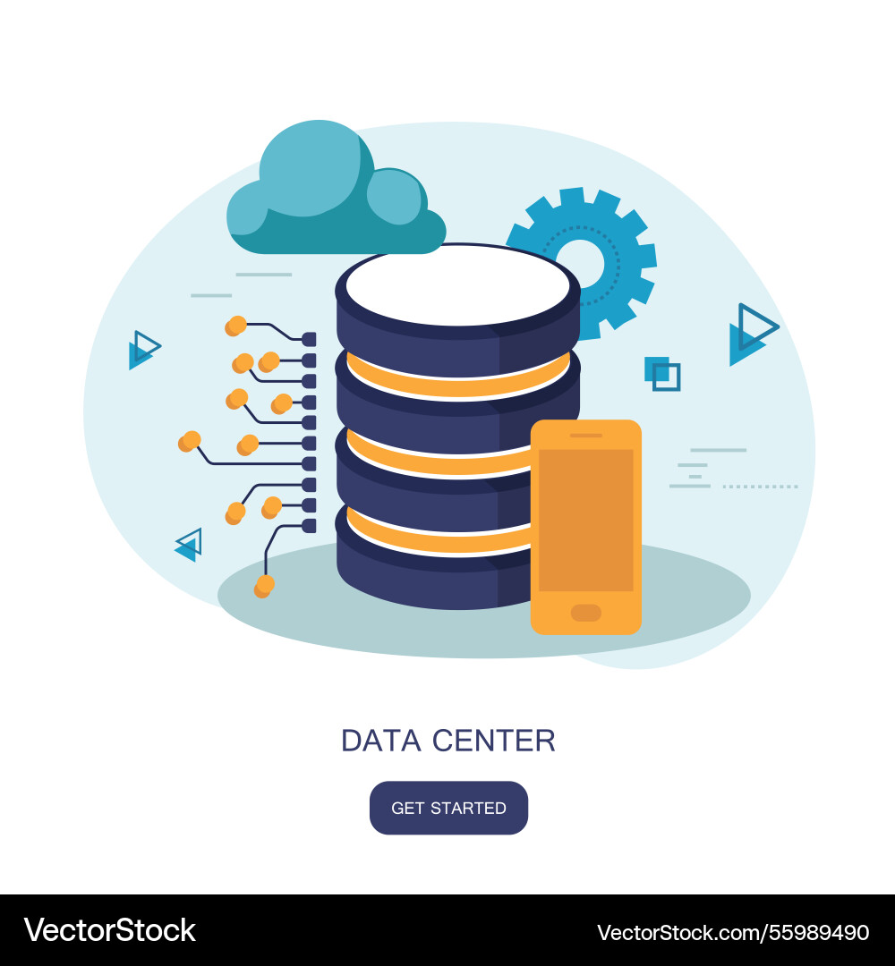 Data center cloud computer Royalty Free Vector Image
