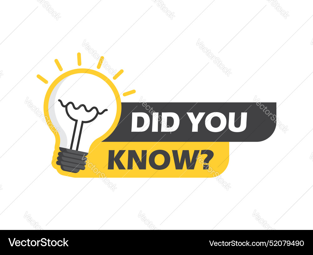 Did you know icon in flat style banner with frame Vector Image