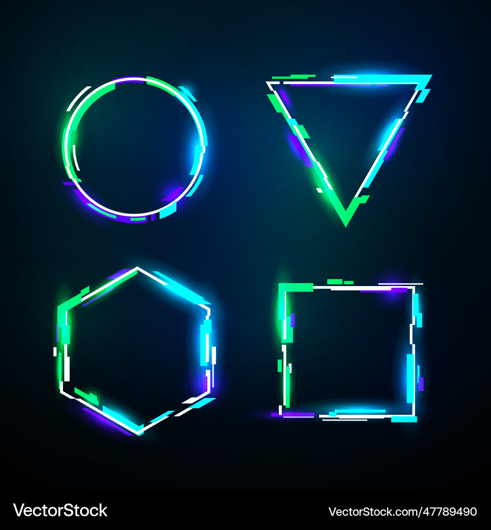 Glitch shapes 2 Royalty Free Vector Image - VectorStock