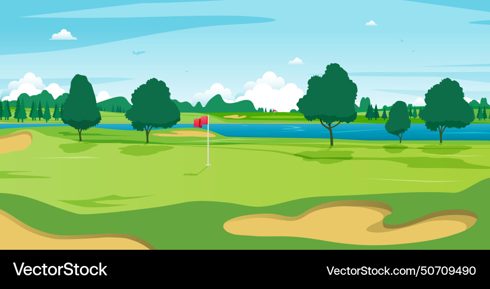 Golf course Royalty Free Vector Image - VectorStock