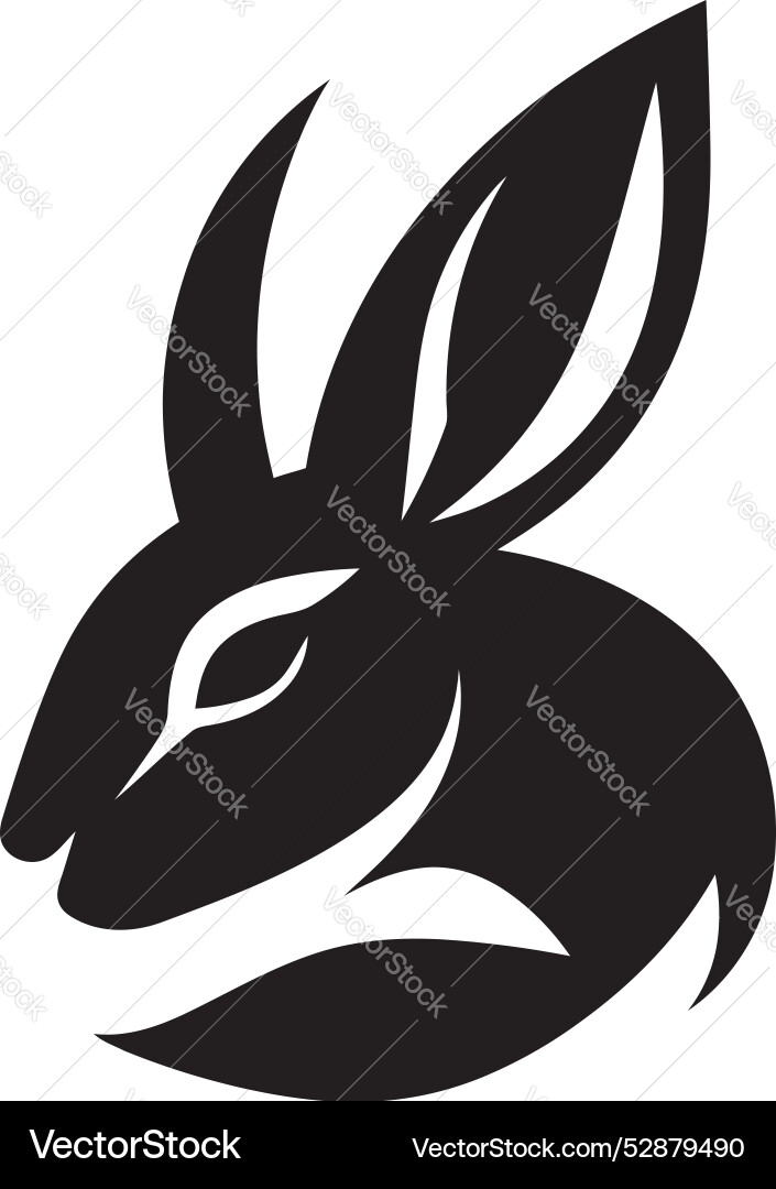 Graceful rabbit design silhouette Royalty Free Vector Image