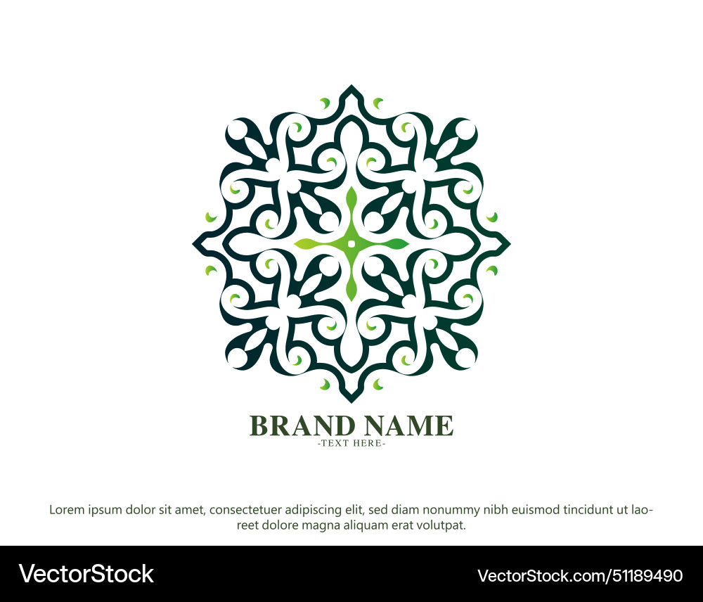Green art logo design template Royalty Free Vector Image